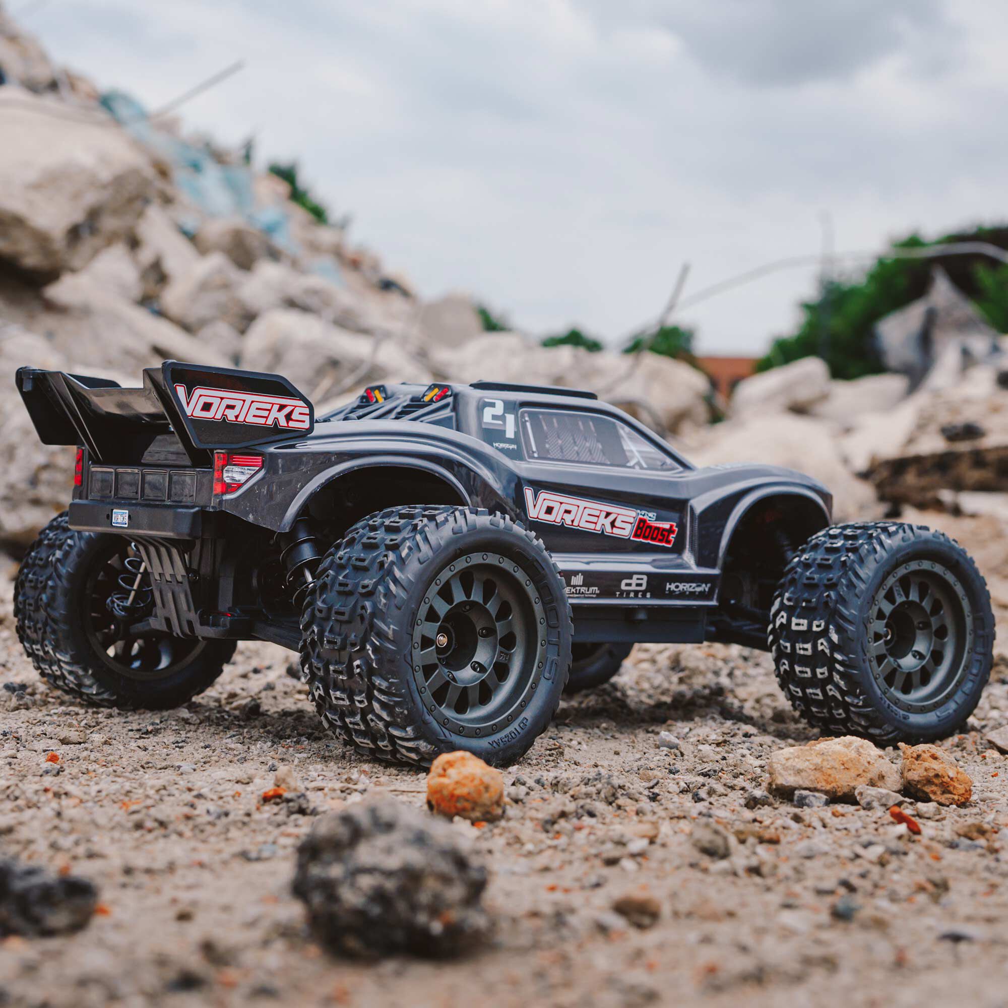 Arrma Vorteks 4X2 BOOST 1/10 Electric RTR Stadium Truck (Gun Metal) w ...