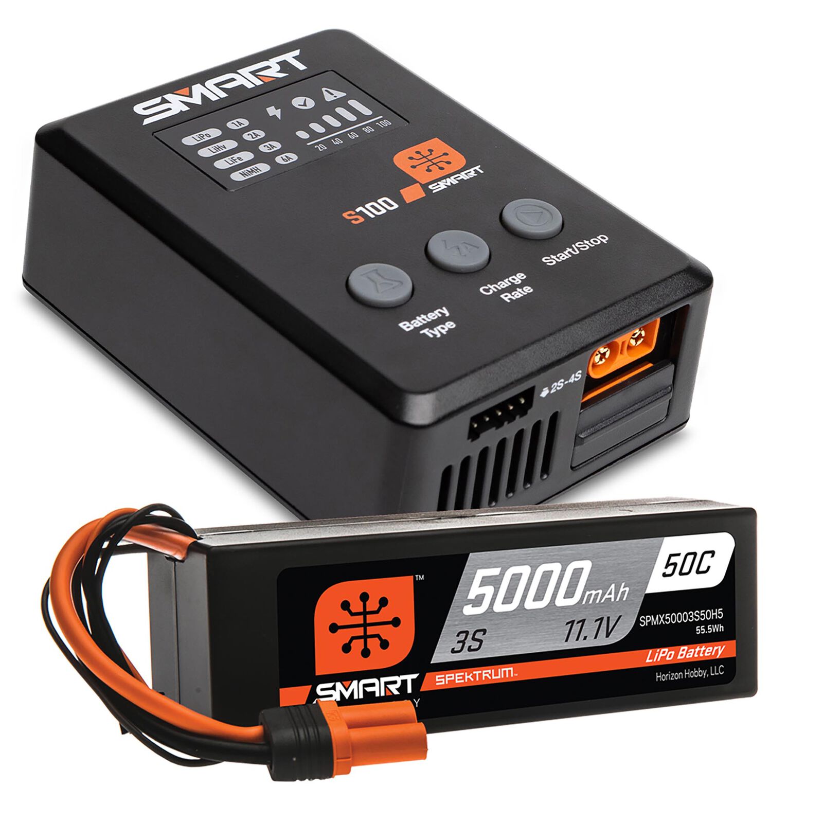 Spektrum SMART Smart Powerstage Surface Bundle: 5000mAh 3S 50C LiPo ...