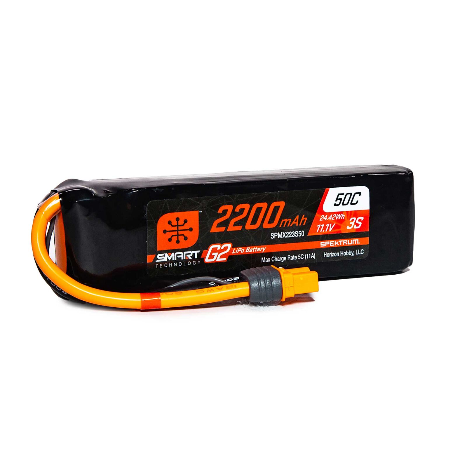 Spektrum Accessories 11.1V 2200mAh 3S 50C Smart G2 LiPo Battery: IC3 | Horizon Hobby
