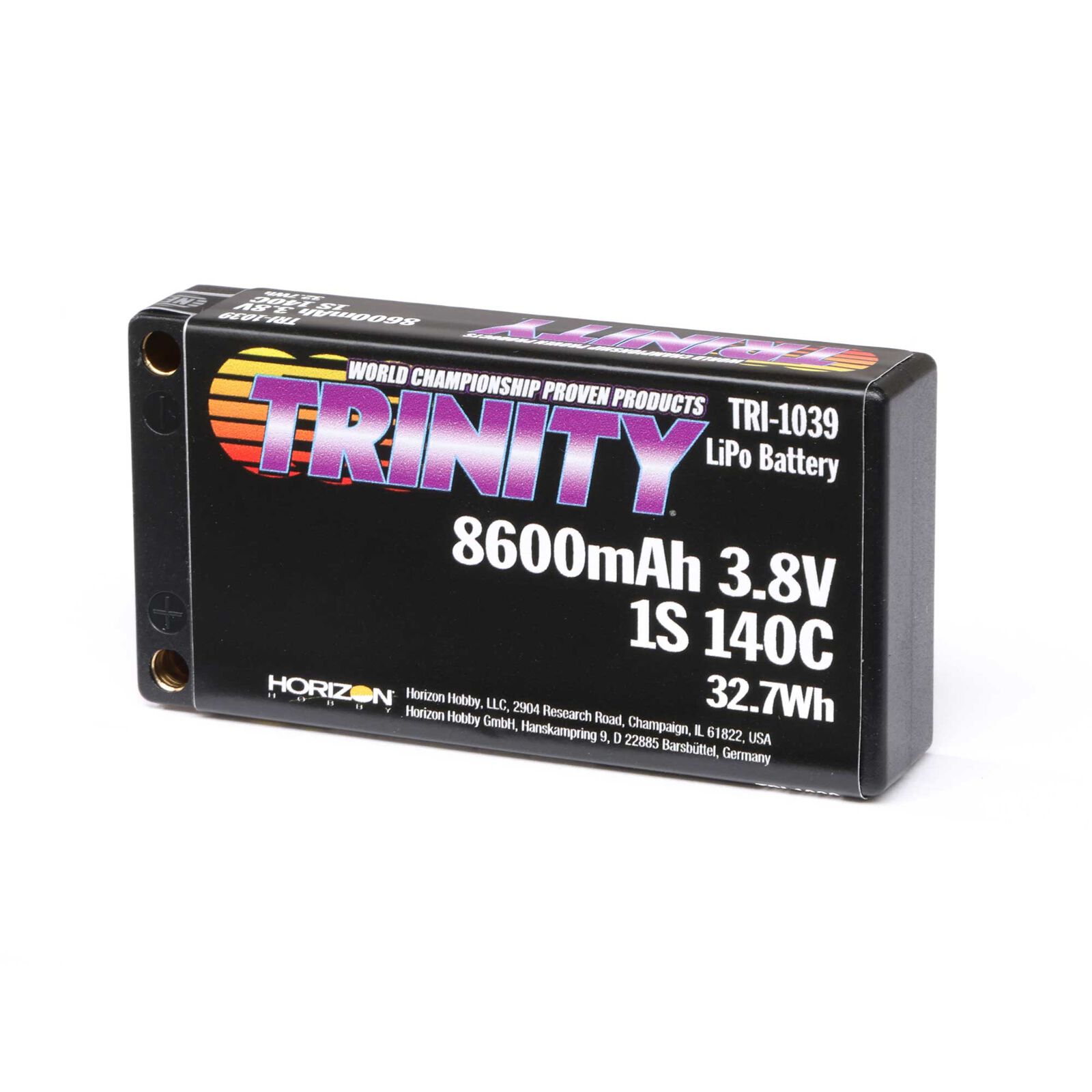 Trinity/Epic 3.8V 8600mAh 1S 140C LiHV Battery, 5mm Bullets | Horizon Hobby