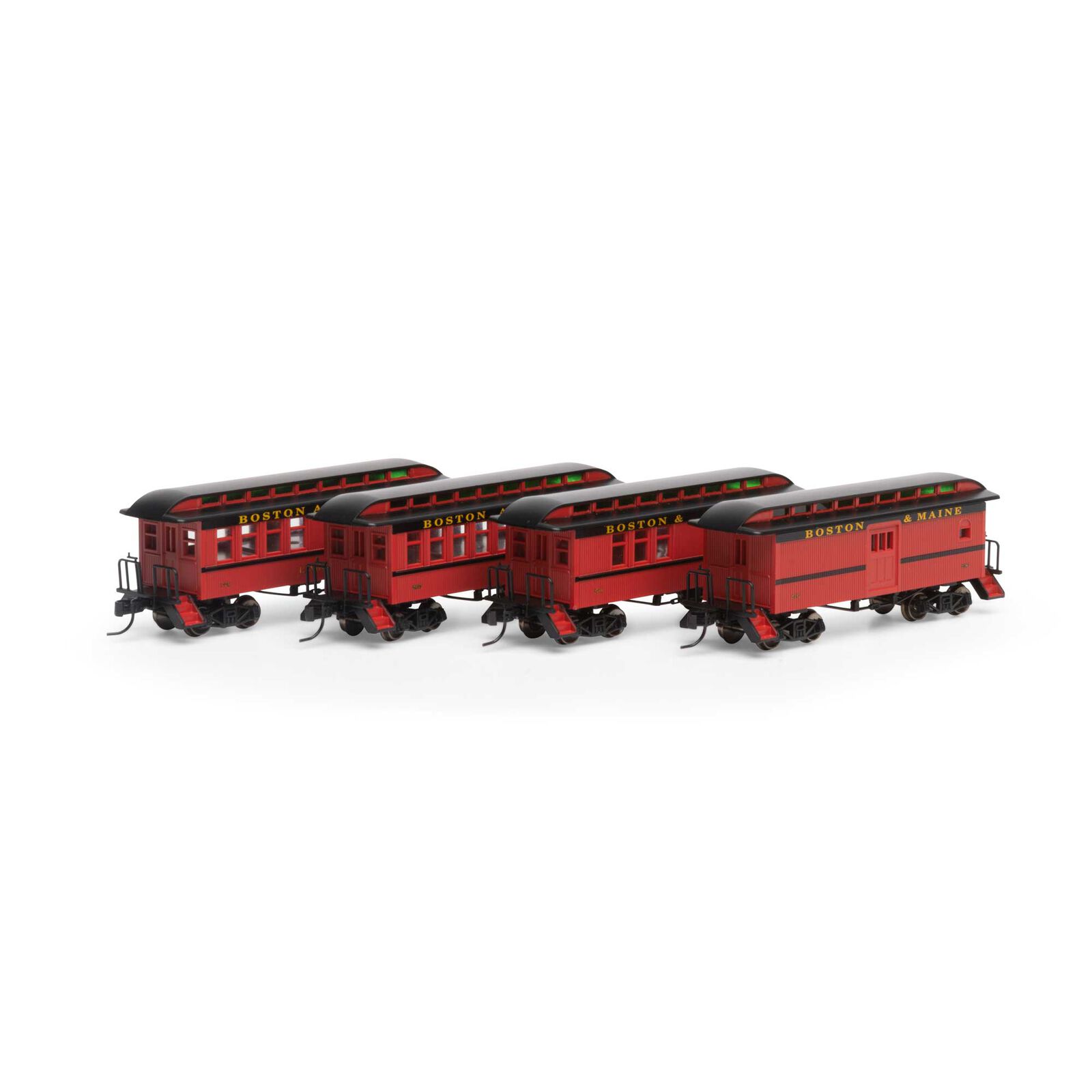 Athearn N 34' Old Time Overton Passenger Coach Set, B&M (4) | Horizon Hobby