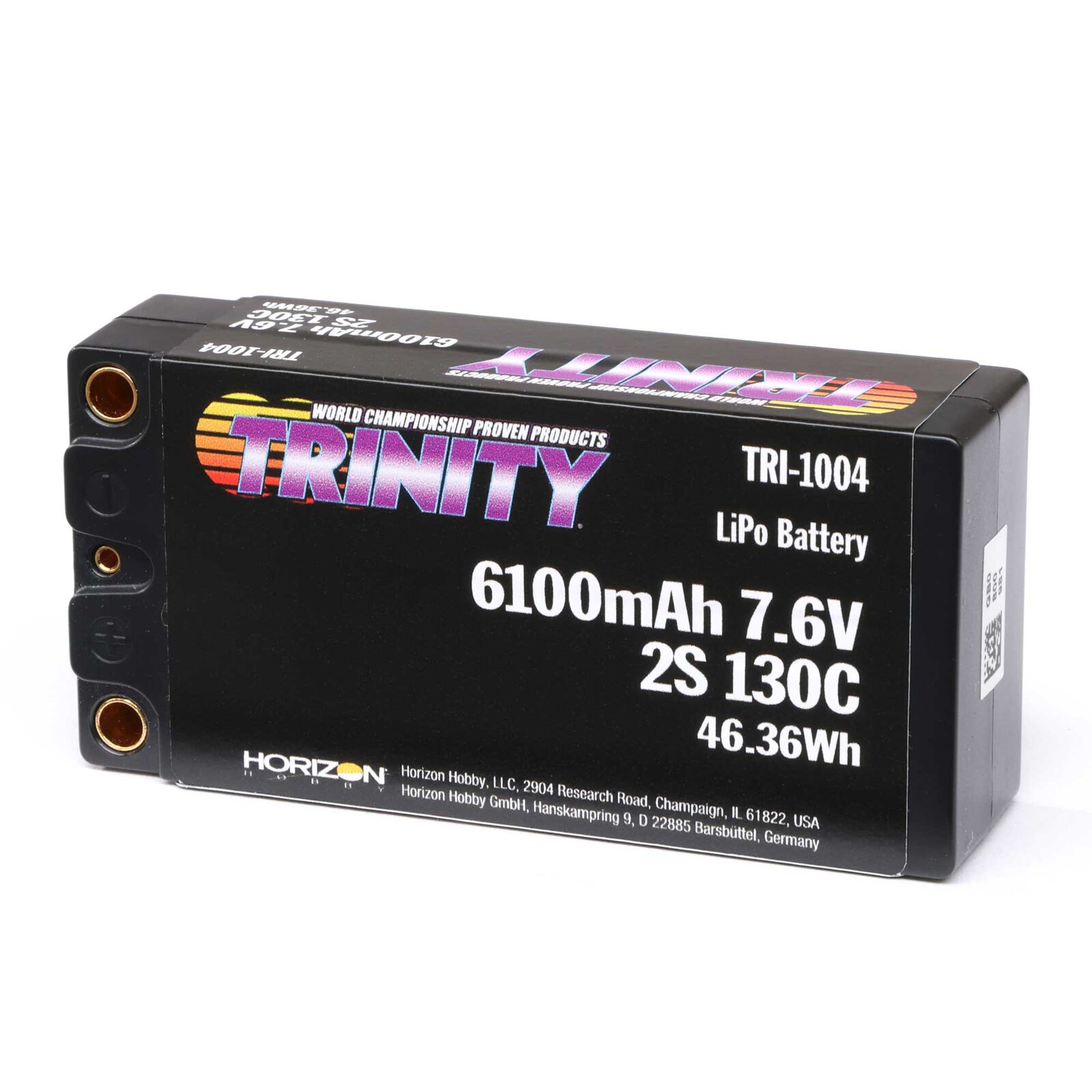 Trinity/Epic 7.6V 6100mAh 2S 130C LiHV Battery, 5mm Bullets | Horizon Hobby