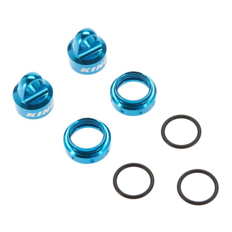 Axial King Shocks Aluminum Caps Collar Set 12mm Blue | Horizon Hobby