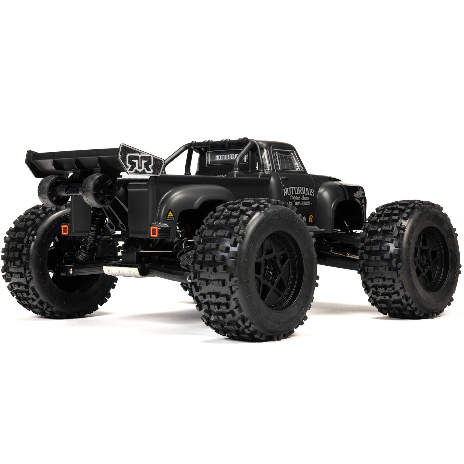ARRMA 1/8 NOTORIOUS 6S 4X4 RTR Brushless Stunt Truck, Black | Horizon Hobby