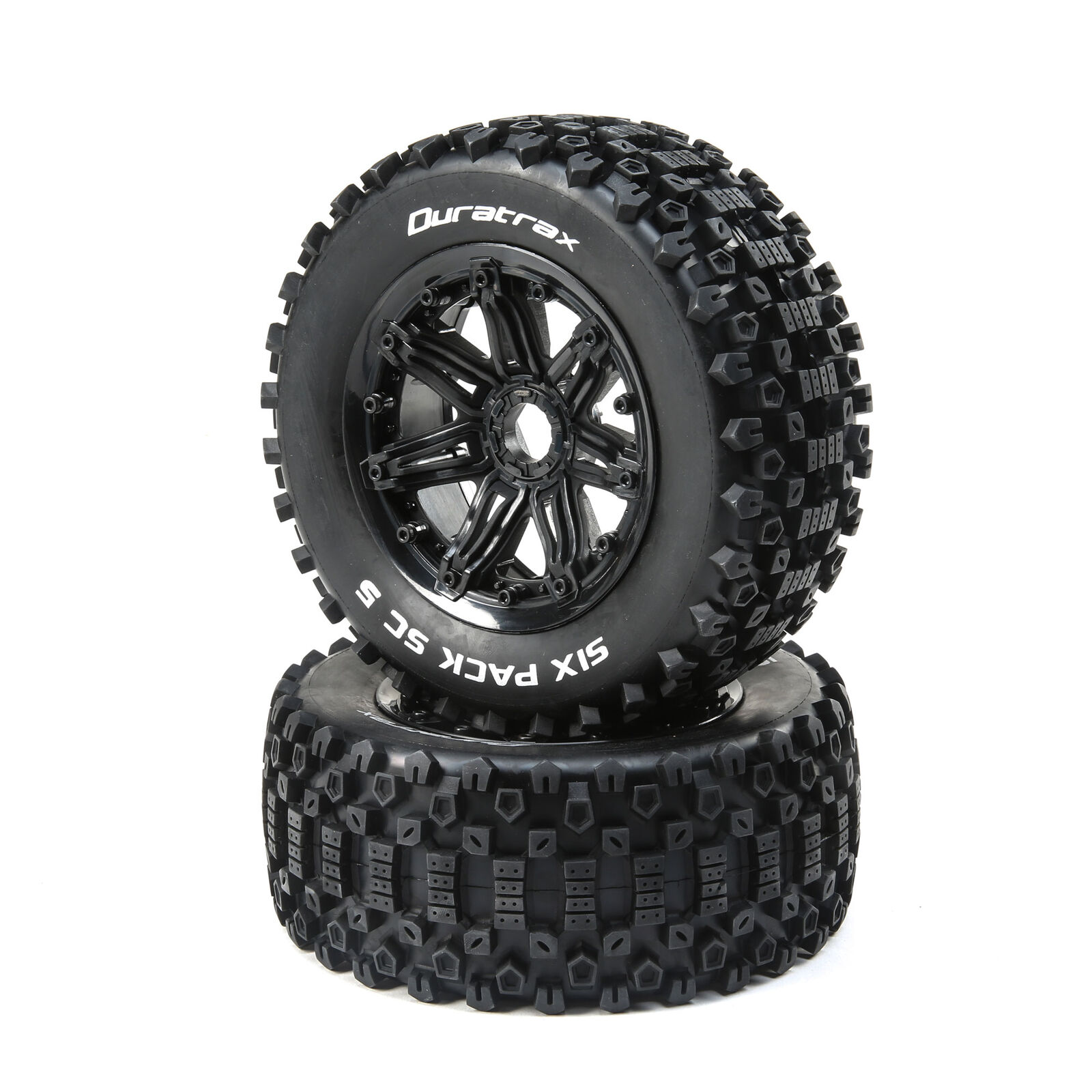Duratrax Six Pack 1/5 SC Sport Mounted Black Tires 24mm (2) | Horizon Hobby