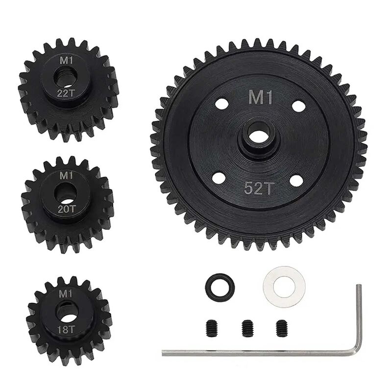 Integy HD Steel 18+20+22+52T Gear Set M1 Pitch for ARRMA 1/8 Scale ...