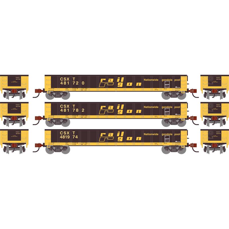 Athearn N 52' Mill Gondola, CSXT #481720/481782/481974 (3) | Horizon Hobby