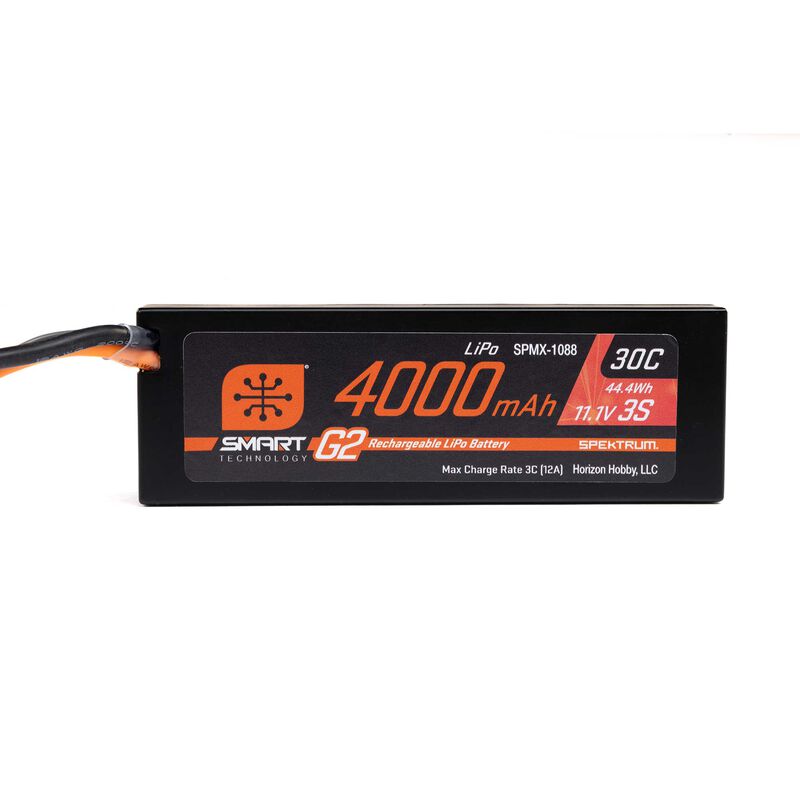 Spektrum Accessories 11.1V 4000mAh 3S 30C Smart G2 Hardcase LiPo Battery: IC5 | Horizon Hobby
