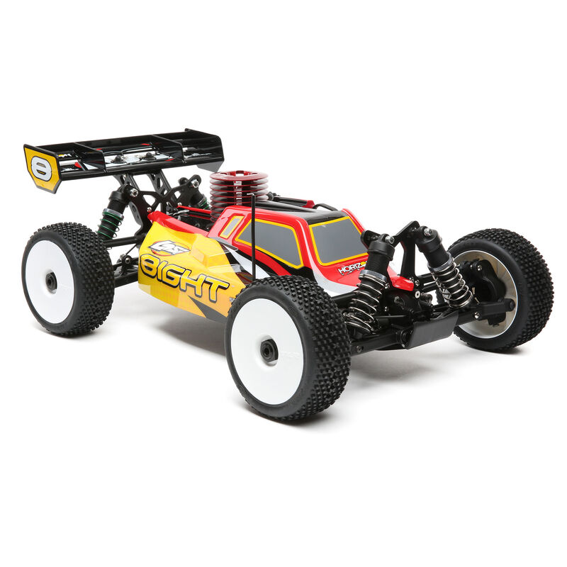 Losi 1/8 8IGHT 4WD Buggy Nitro RTR, Red/Yellow | Horizon Hobby