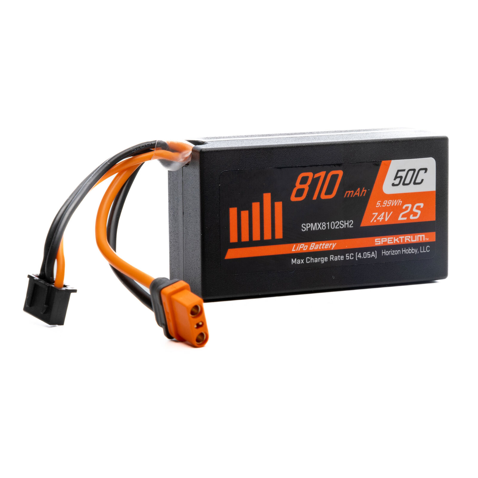 Spektrum 7.4V 810mAh 2S 50C LiPo Battery: IC2 | Horizon Hobby