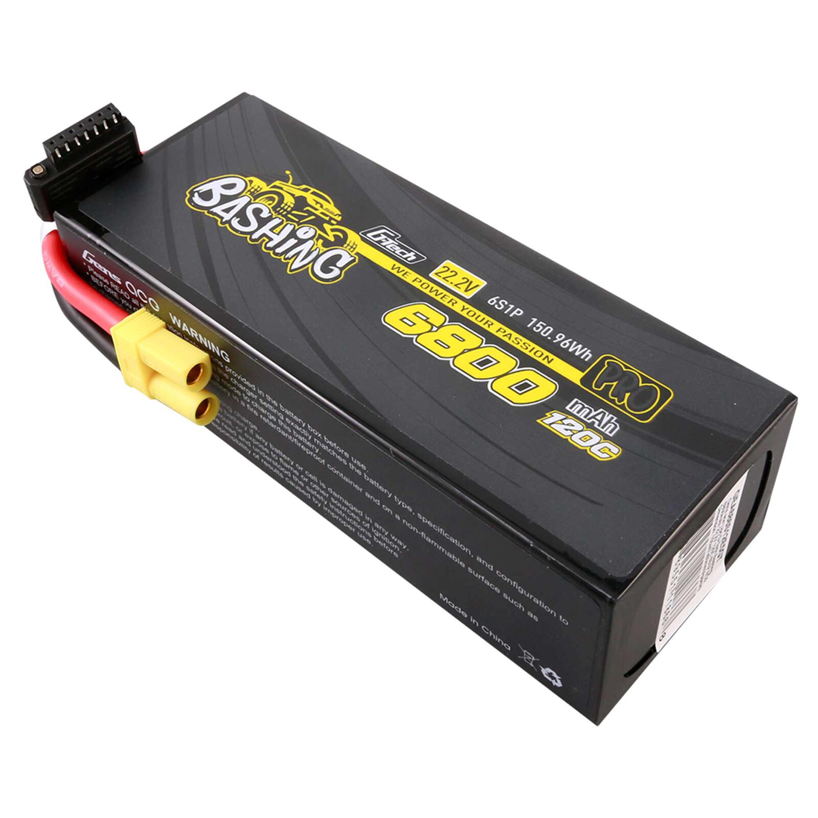 Gens ace 22.2V 6800mAh 6S 120C G-Tech Smart Bashing Hardcase LiPo ...