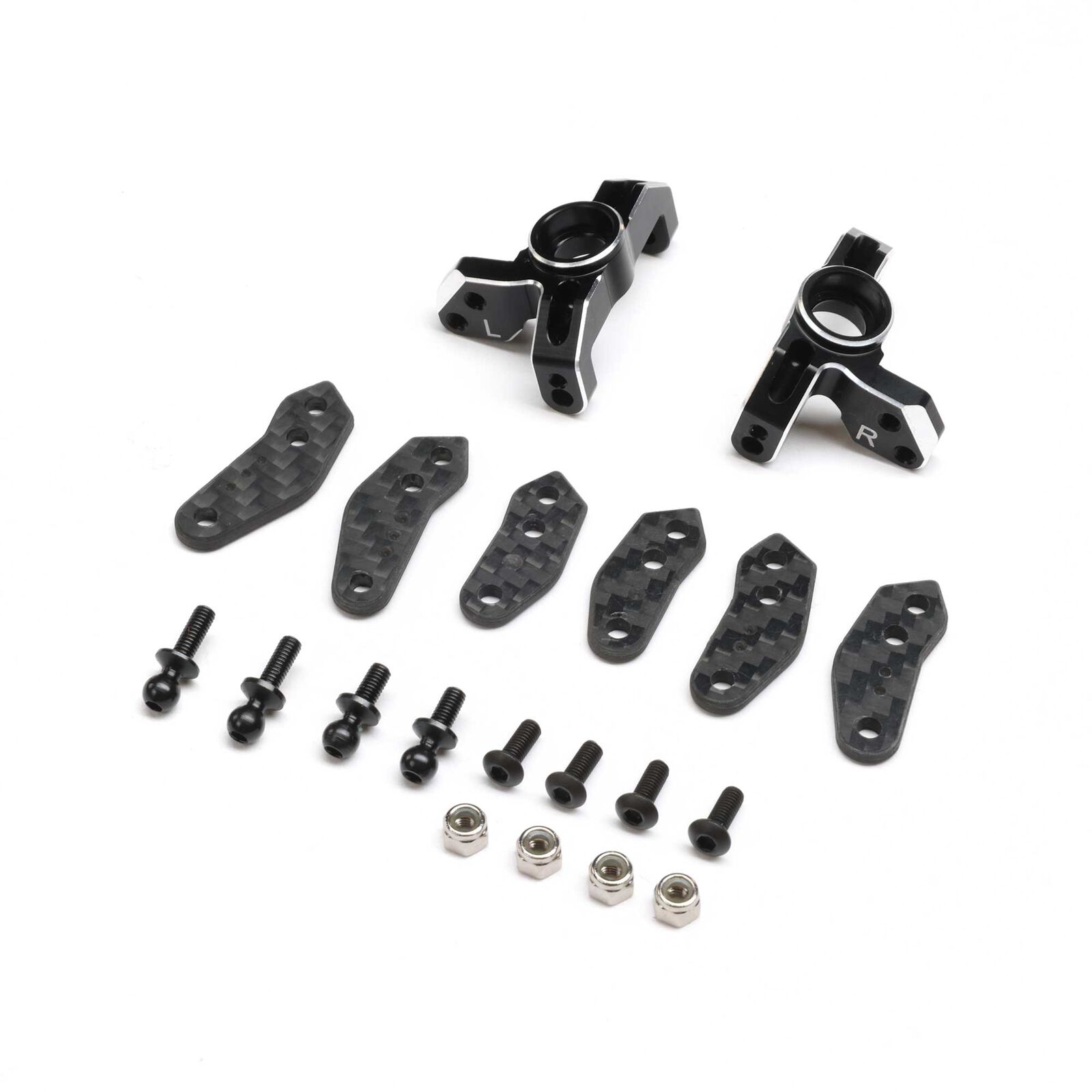Team Losi Racing Spindle Set, Aluminum, Black: 22S Sprint | Horizon Hobby