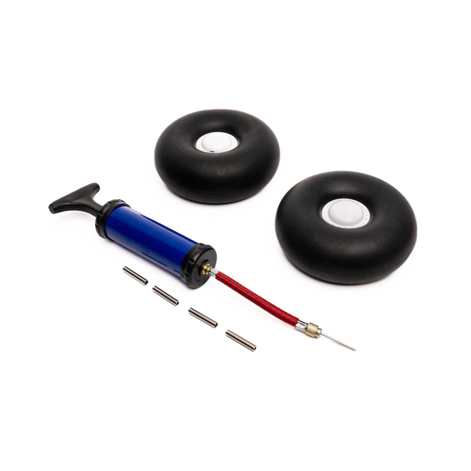 E-flite Inflatable Bead-Lock Rubber Tire Set: 120-130mm diameter, 3mm ...