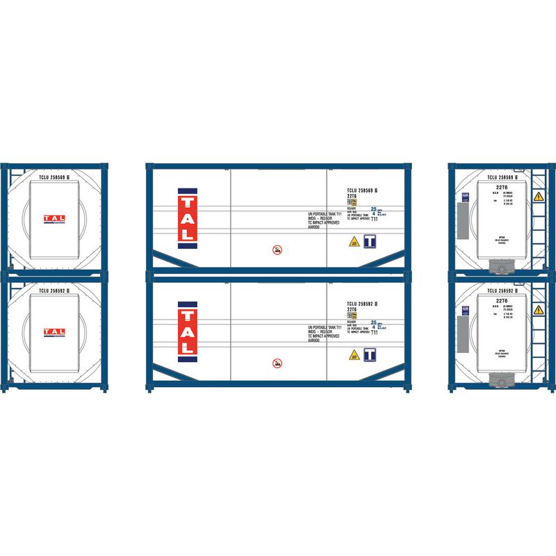 Athearn HO 20' ISO Tank Container, TCLU #258569 6/258592 0 (2 ...