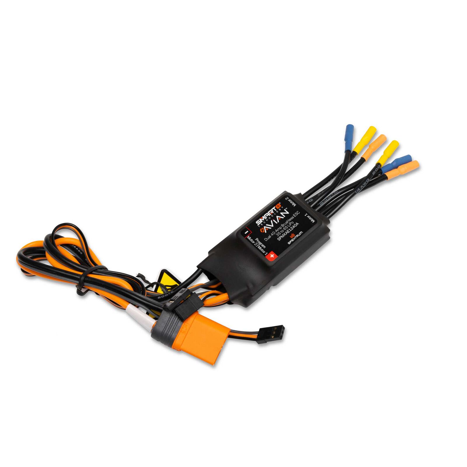 Spektrum Accessories Avian 40-Amp Dual Smart Lite Brushless ESC, 3S-6S ...