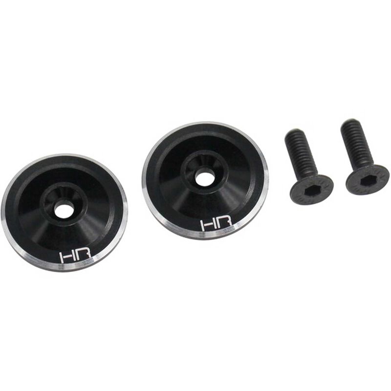Hot Racing Large Wing Button, Aluminum, Black (2): 1/8 ARRMA BLX ...