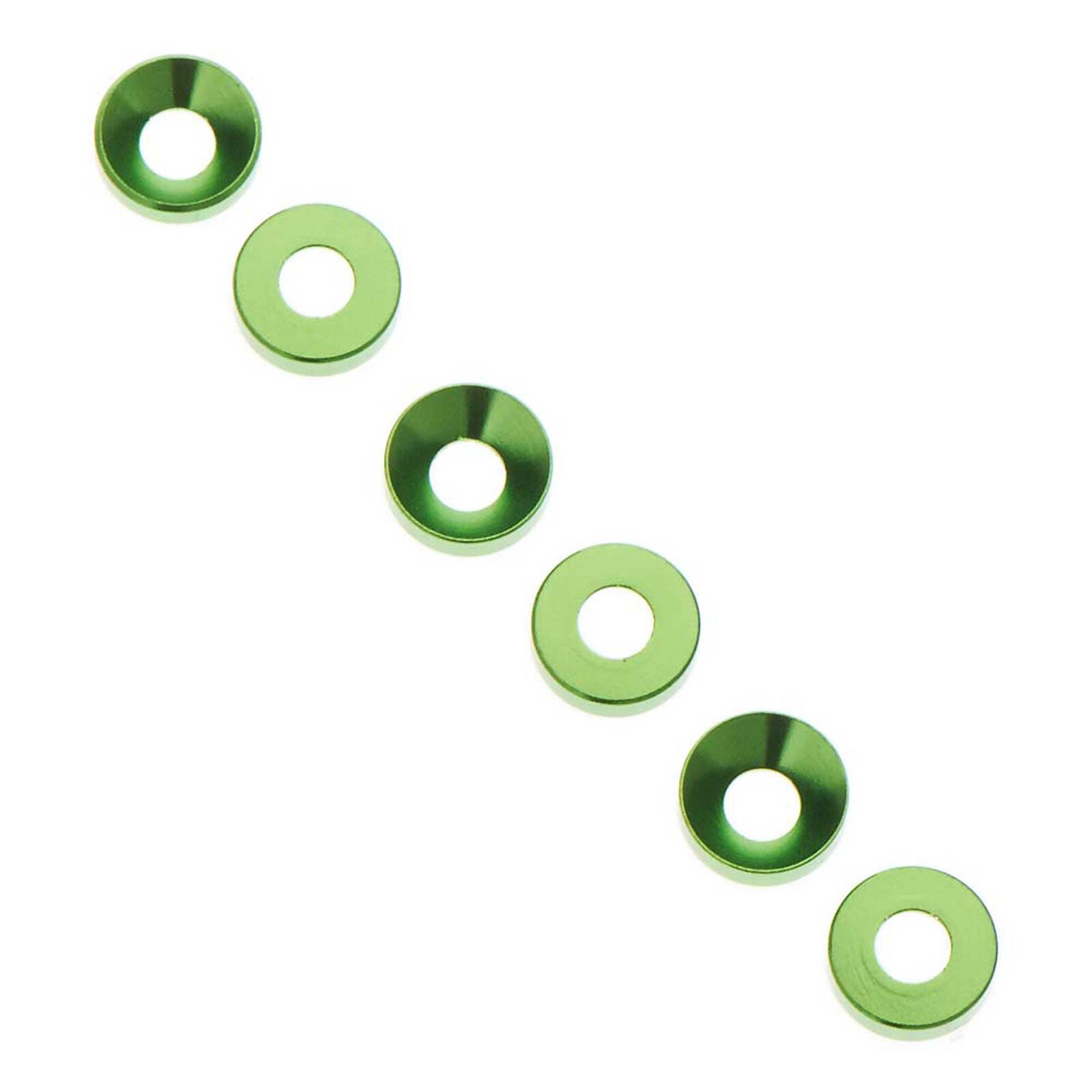 Axial Cone Washer 3x6.9x2mm, Green (6) | Horizon Hobby