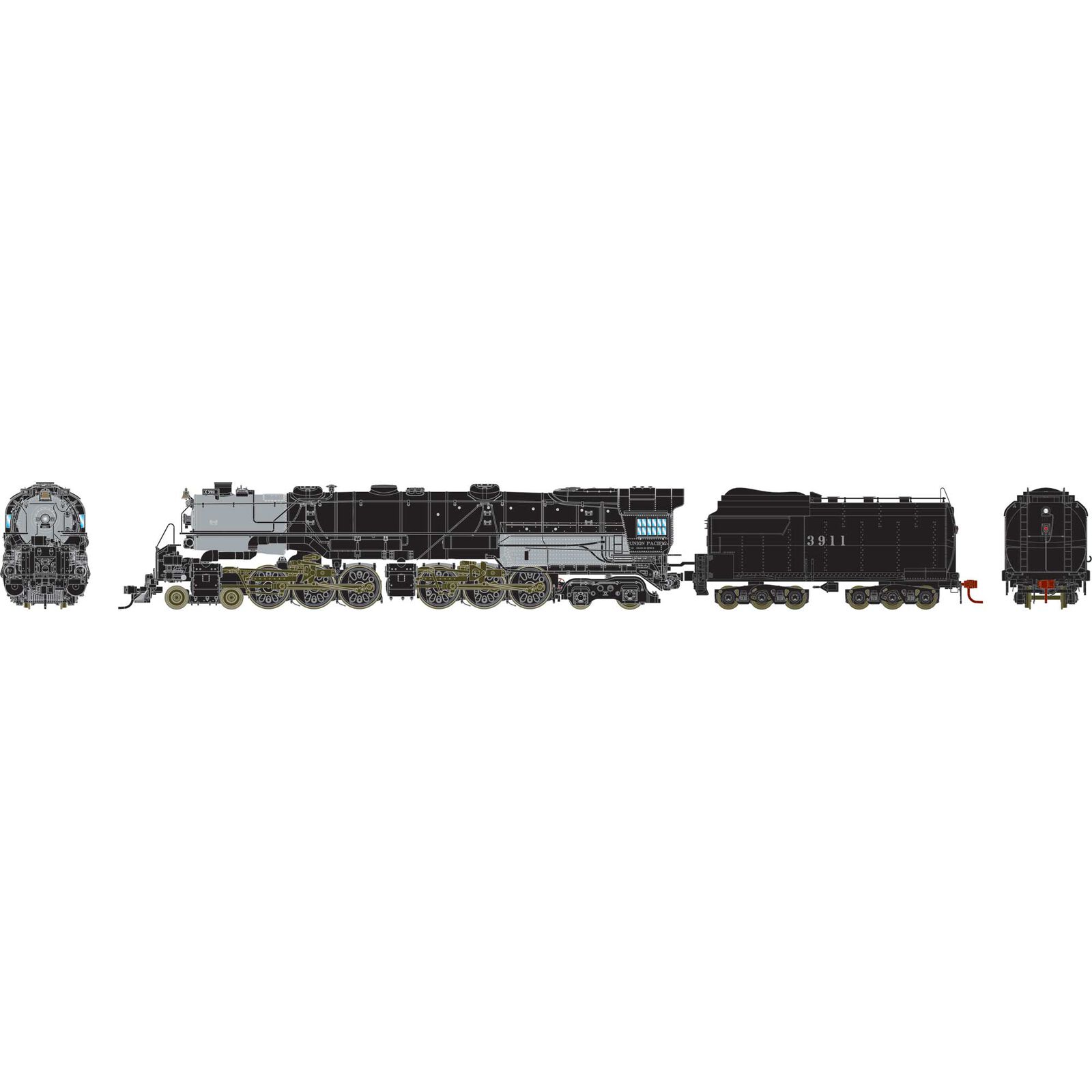 Athearn Genesis HO 4-6-6-4 CSA-1 Challenger Locomotive with Tsunami2 DCC & Sound, UP #3911 ...