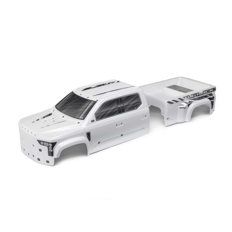 ARRMA BIG ROCK 6S BLX Painted Decaled Trimmed Body, White | Horizon Hobby