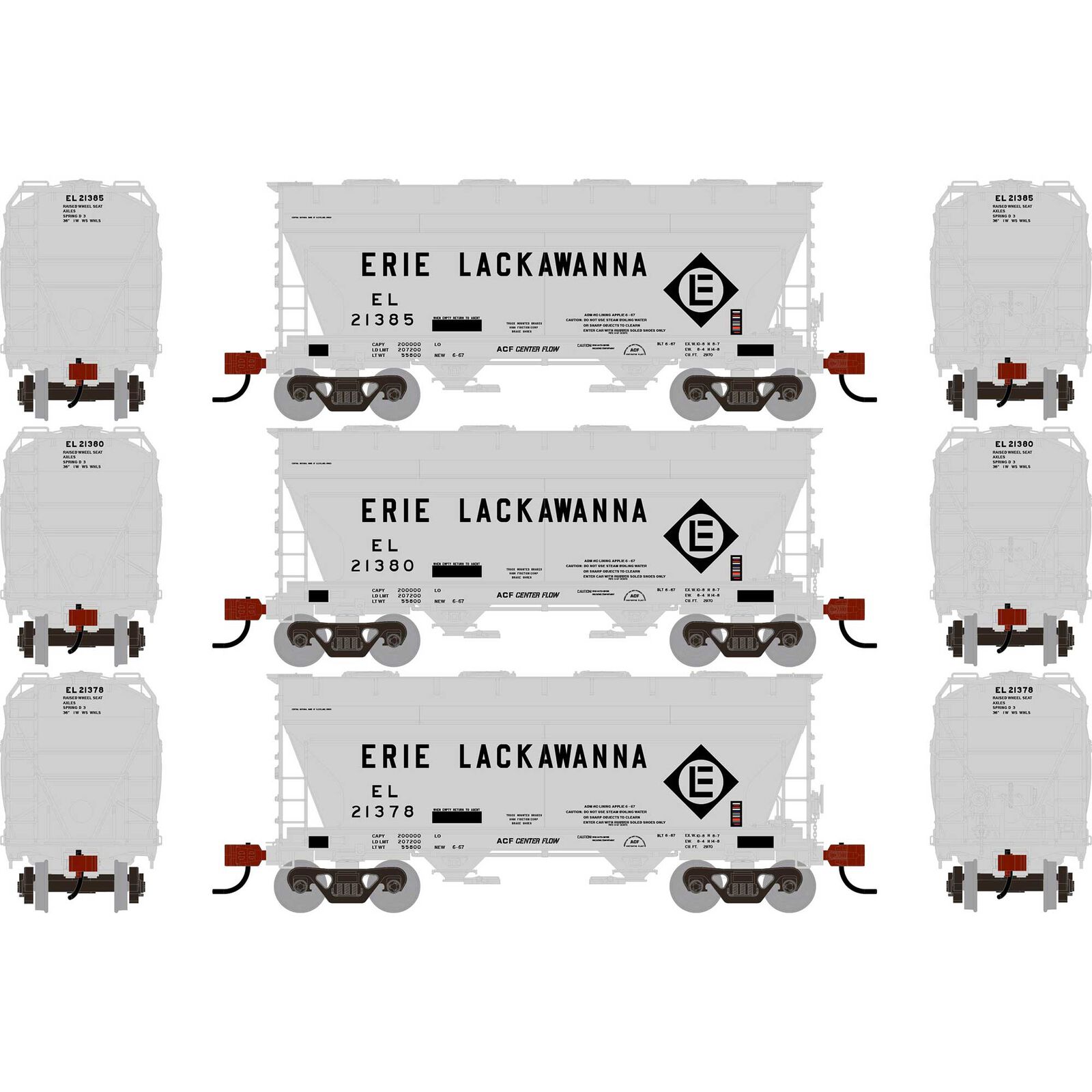 Athearn HO ACF 2970 Covered Hopper, EL with ACI Primed For Grime #21378 ...