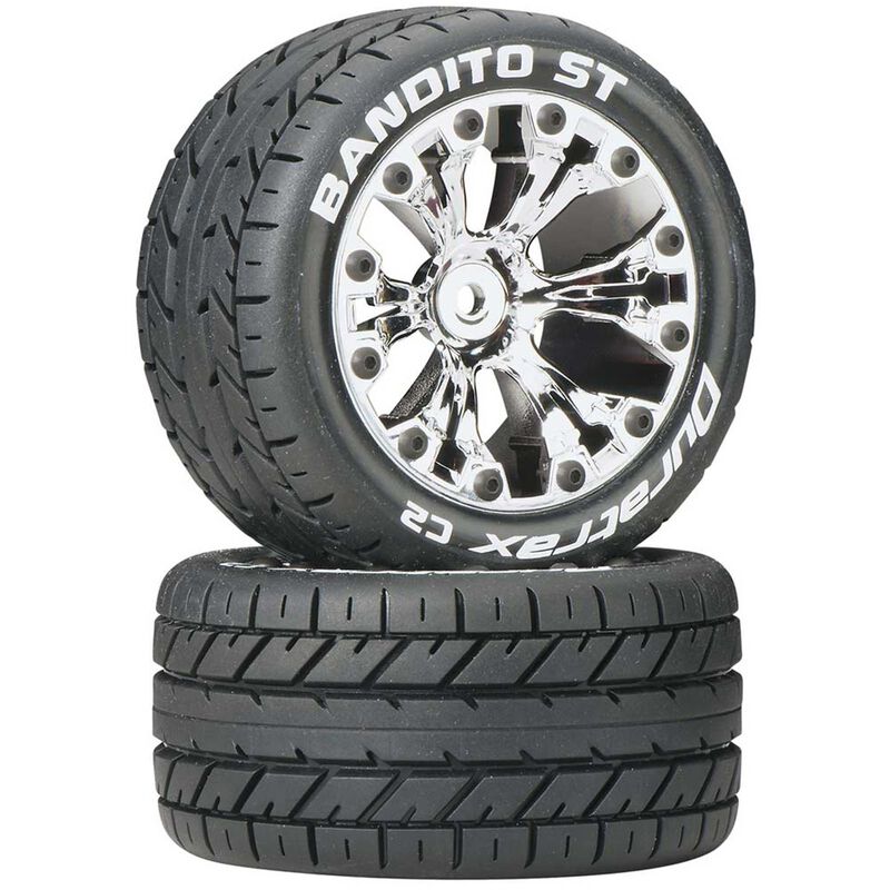 Duratrax Bandito ST 2.8" 2WD Mounted Rear C2 Tires, Chrome (2 ...