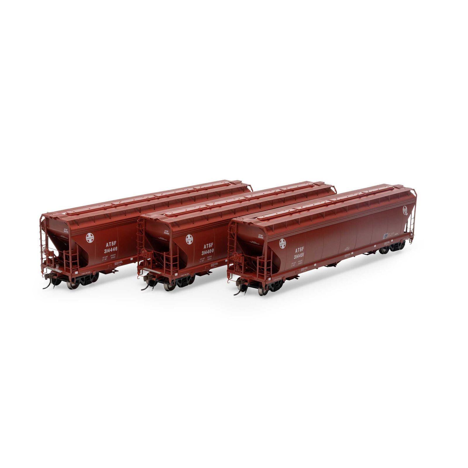 Athearn HO ACF 4600 3-Bay Center Flow Hopper, ATSF (3) | Horizon Hobby
