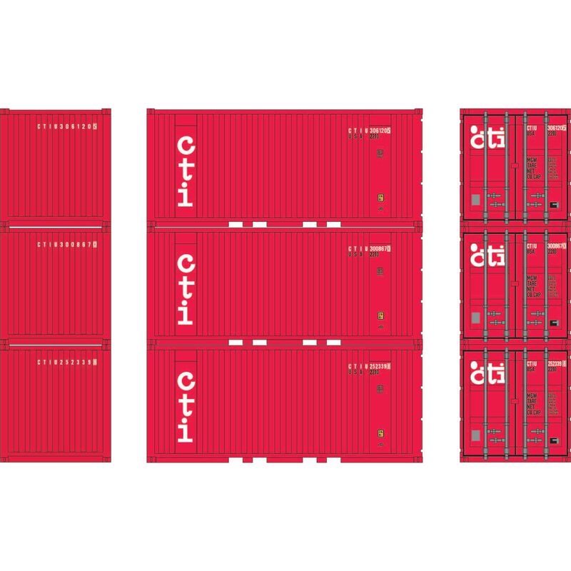Athearn HO 20' Corrugated Container, CTIU (3) | Horizon Hobby