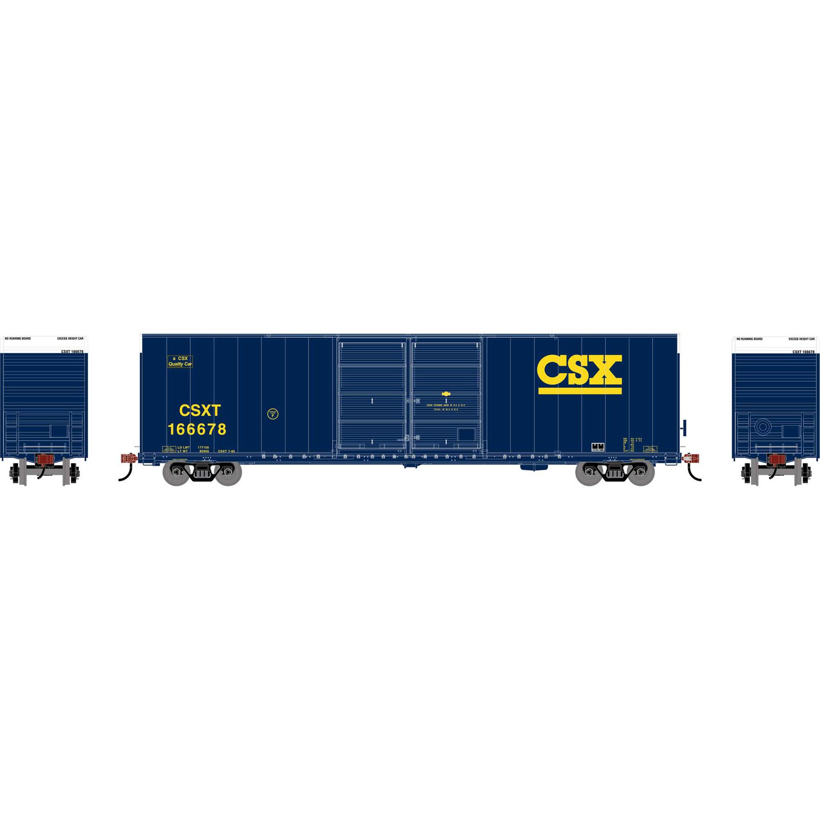 Athearn HO 60' FMC Smooth Side Double Door Box Car, CSXT #166678 | Horizon Hobby