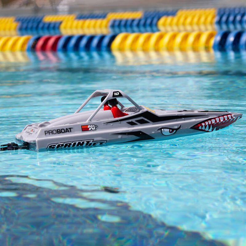 Pro Boat Sprintjet 9" Self-Righting Deep-V Jet Boat Brushed RTR, Silver ...