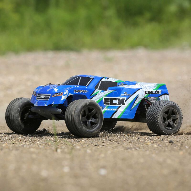 ECX 1/10 Circuit 2WD Stadium Truck Brushed RTR, Blue/White | Horizon Hobby