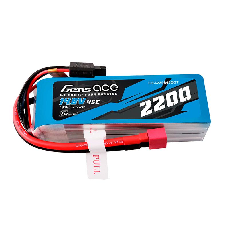 Gens ace 14.8V 2200mAh 45C G-Tech Smart LiPo Battery: Deans | Horizon Hobby