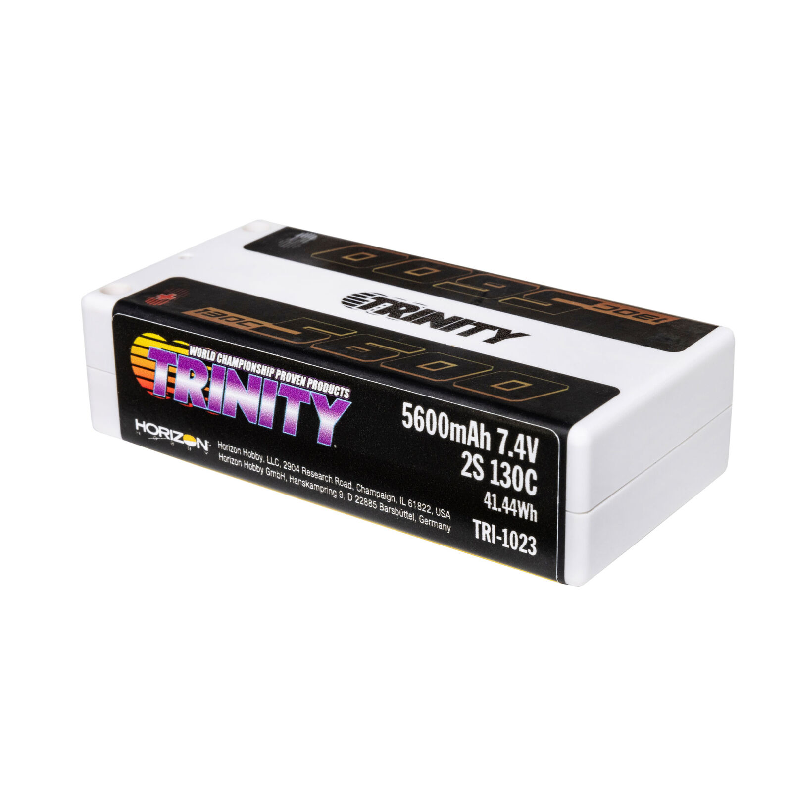 Trinity/Epic 7.4V 5600mAh 2S 130C Shorty LiPo Battery, 5mm Bullets ...