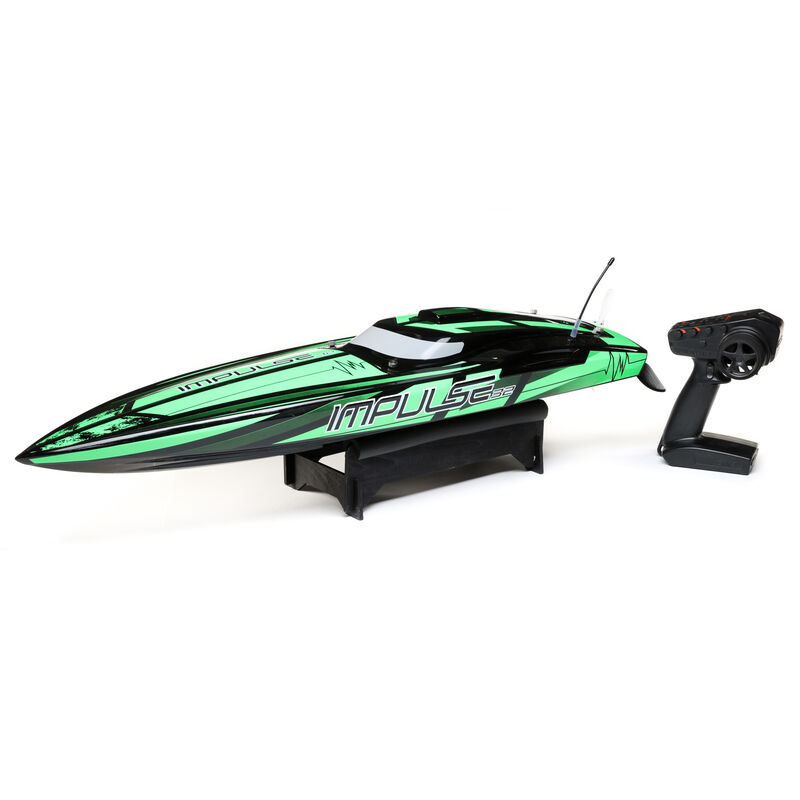 Pro Boat Impulse 32" Brushless Deep-V RTR with Smart, Black/Green | Horizon Hobby