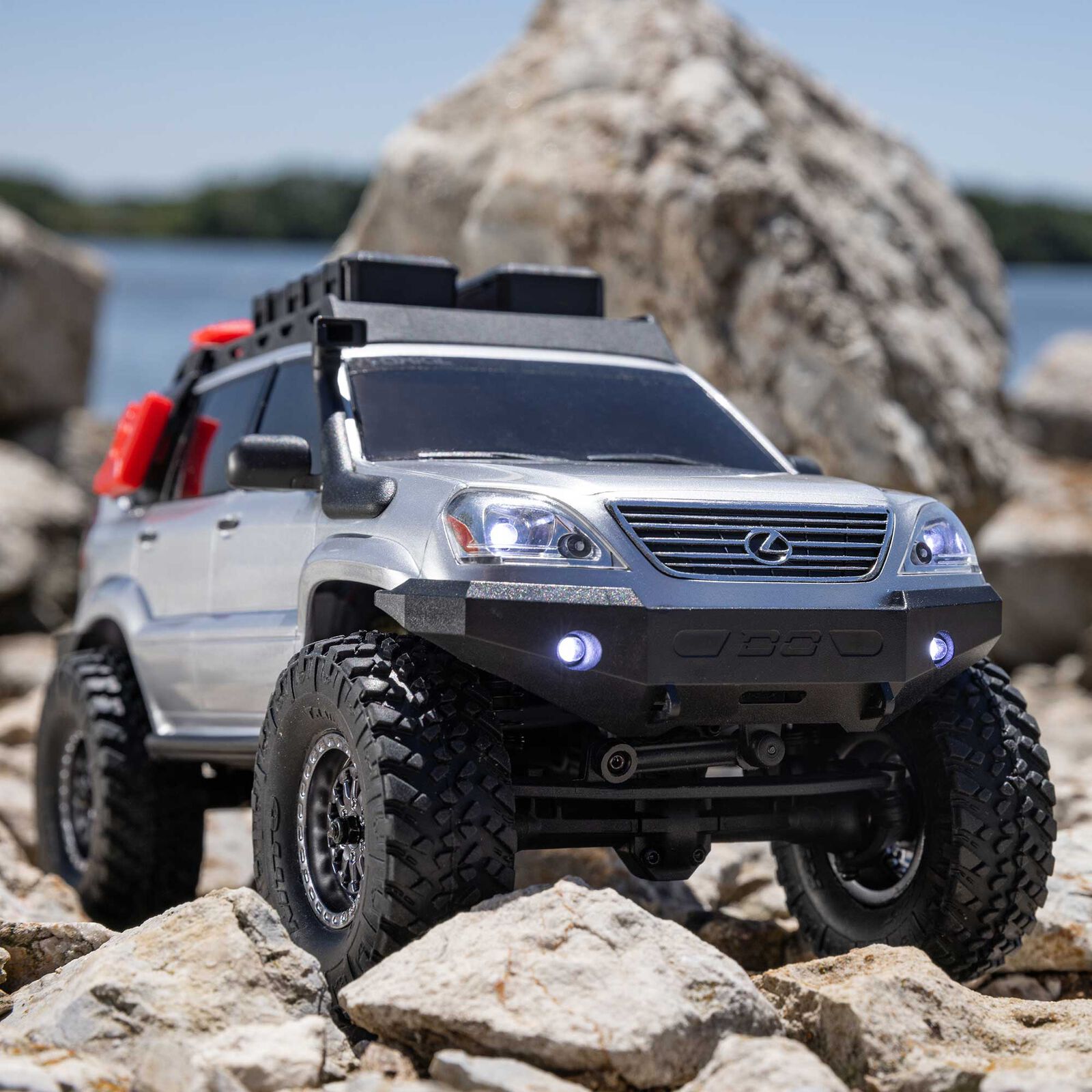 Axial 1/24 SCX24 Lexus GX 470 4X4 RTR Brushed Rock Crawler (Battery & Charger Included), Silver ...