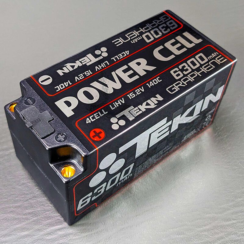 Tekin 15.2V 6300mAh 4S 140C Brick Shorty LiHV Battery: 5mm bullets ...