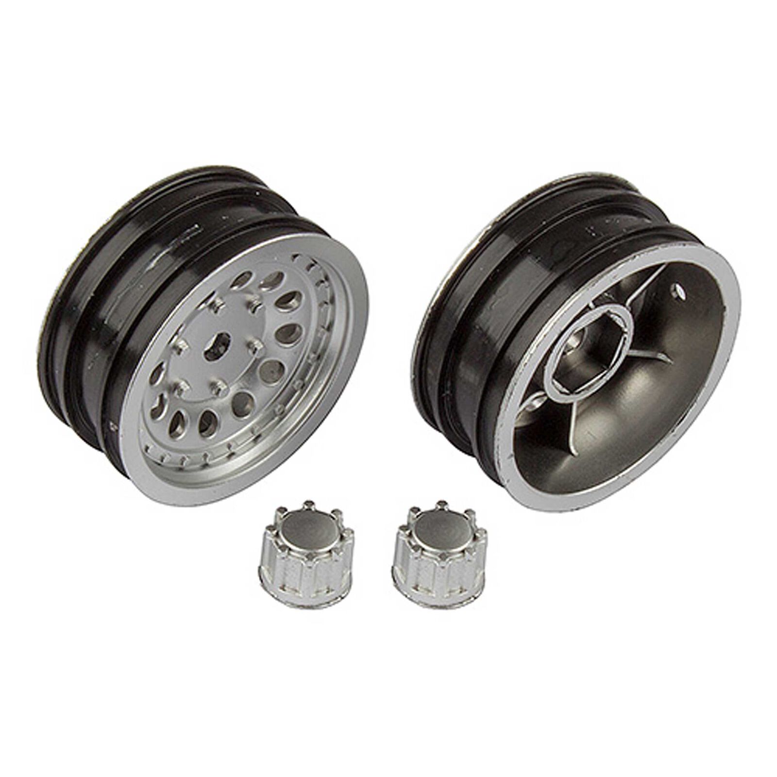 Team Associated 1/12 CR12 Rock Crawler Wheels, Satin Silver (2 ...