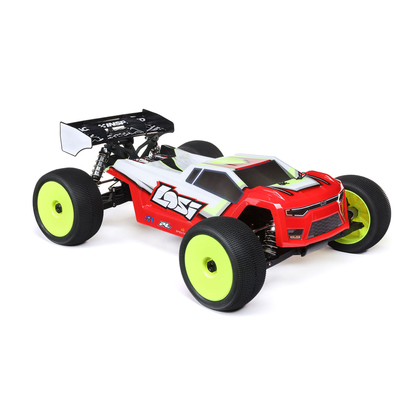 Losi 1/8 8IGHT-XTE 4S 4X4 RTR Brushless Race Truggy, Clear | Horizon Hobby