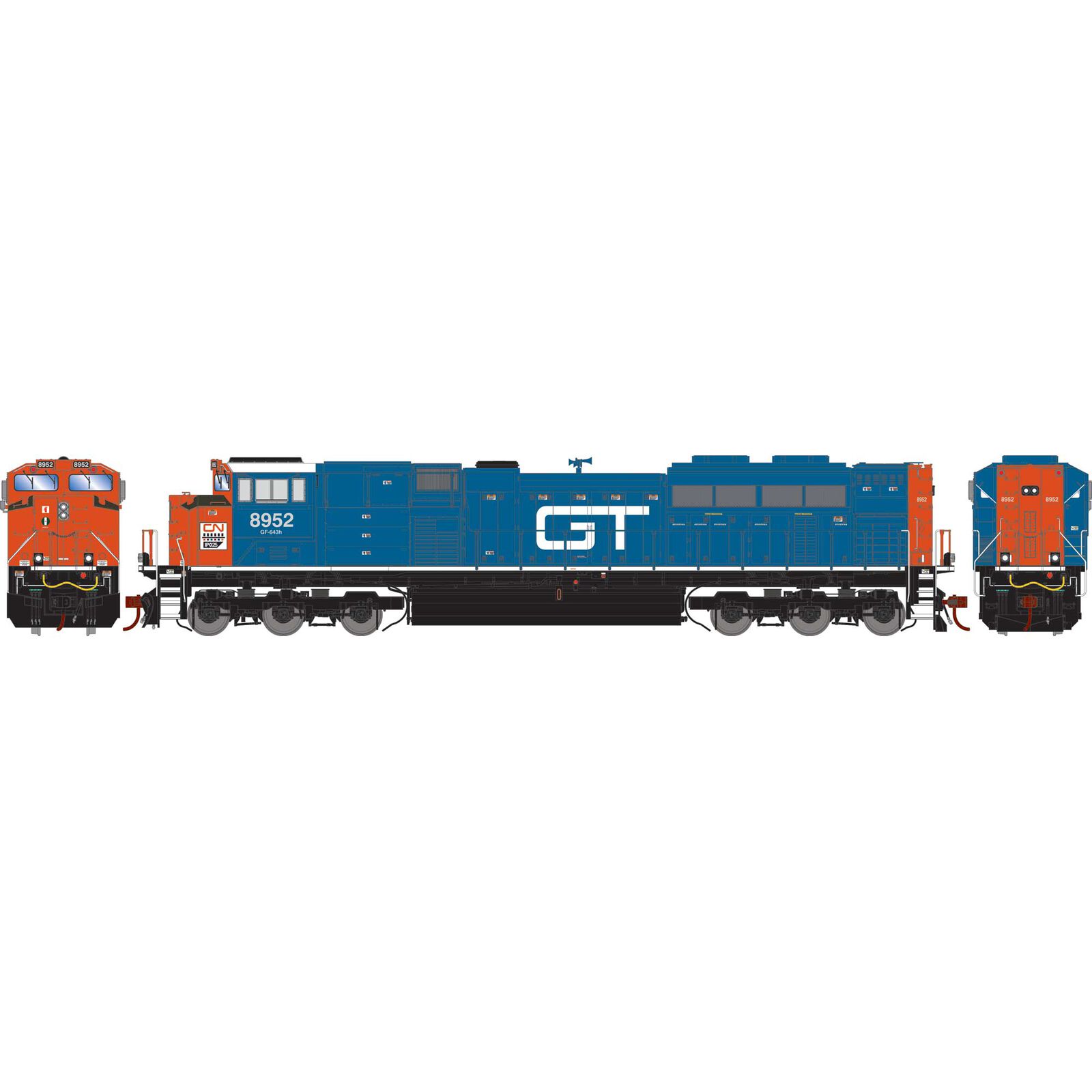 Athearn HO G2 SD70M-2 with DCC & Sound, CN/GT/Heritage #8952 | Horizon ...