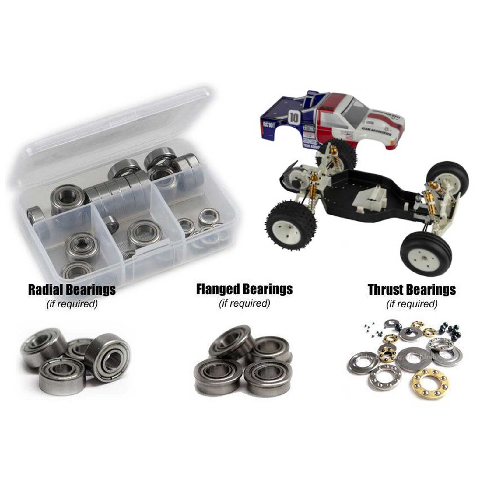 RC Screwz Metal Shielded Bearing Kit: 1/10 Team Associated RC10T ...