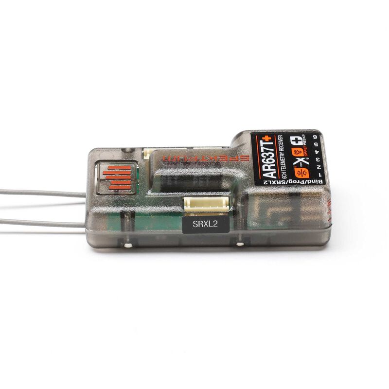 Spektrum AR637T+ DSMX 6-Channel AS3X+ & SAFE Telemetry Receiver ...