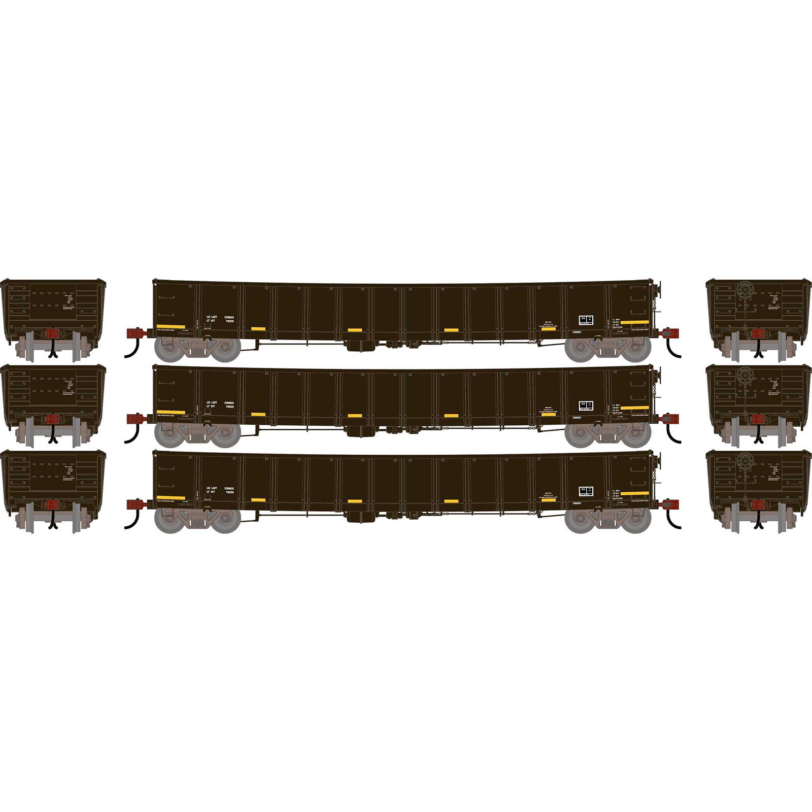 Athearn HO ATH 52' Mill Gondola, CarKnocker Data Only Gloss Black (3 ...