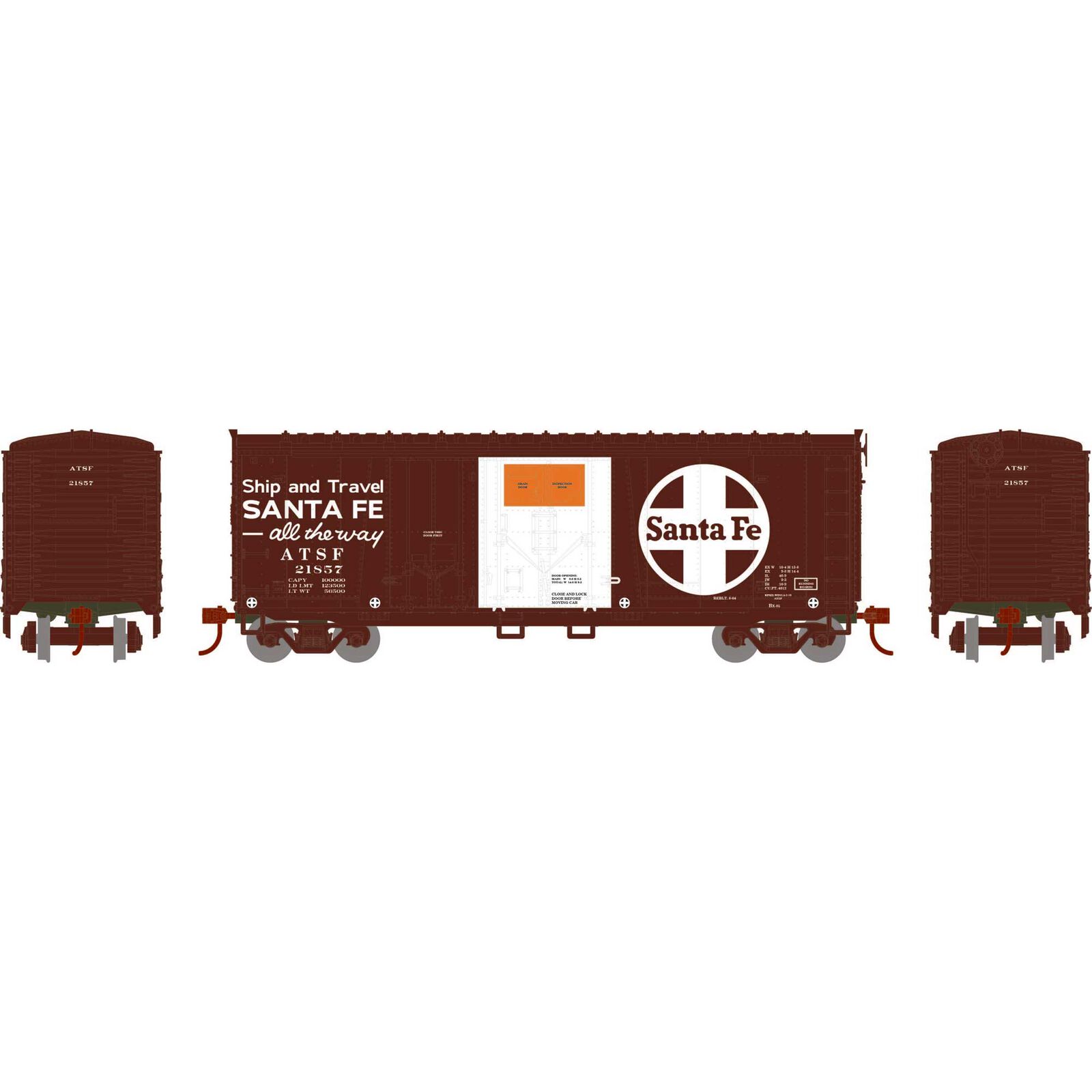 Roundhouse HO 40' Grain Loading Box Car, ATSF #21857 | Horizon Hobby