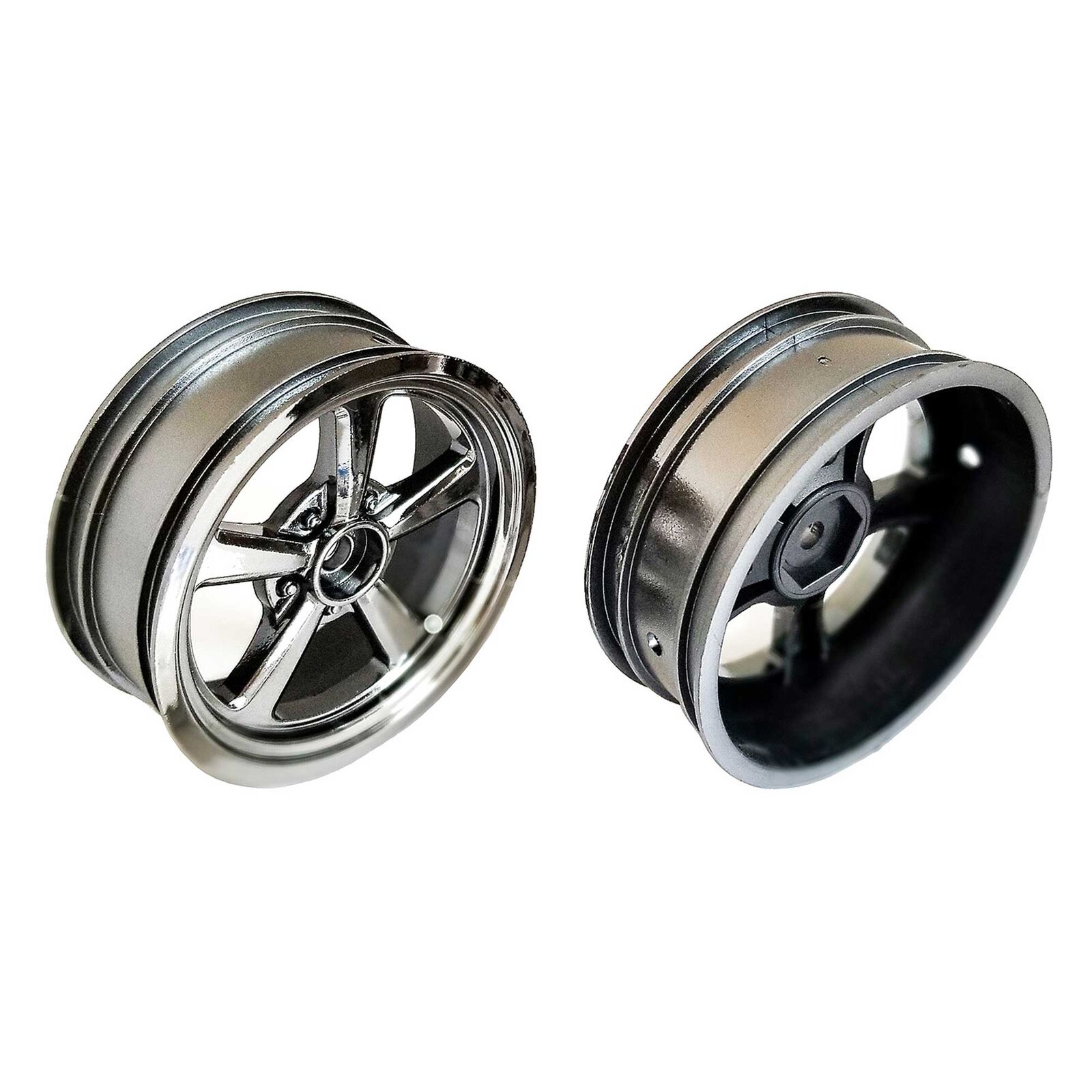 Team Associated Drag Front Wheels, 2.2 in, Black Chrome, 12mm Hex (2 ...