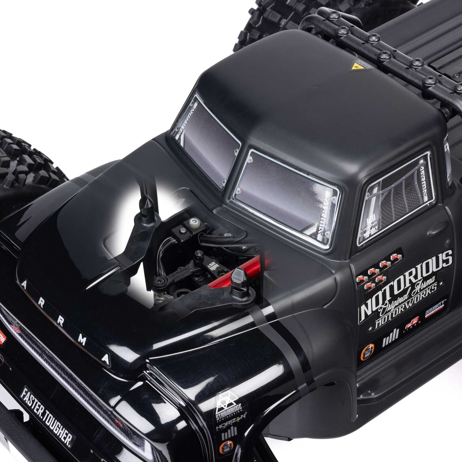 ARRMA 1/8 NOTORIOUS 6S 4X4 RTR Brushless Stunt Truck, Black | Horizon Hobby