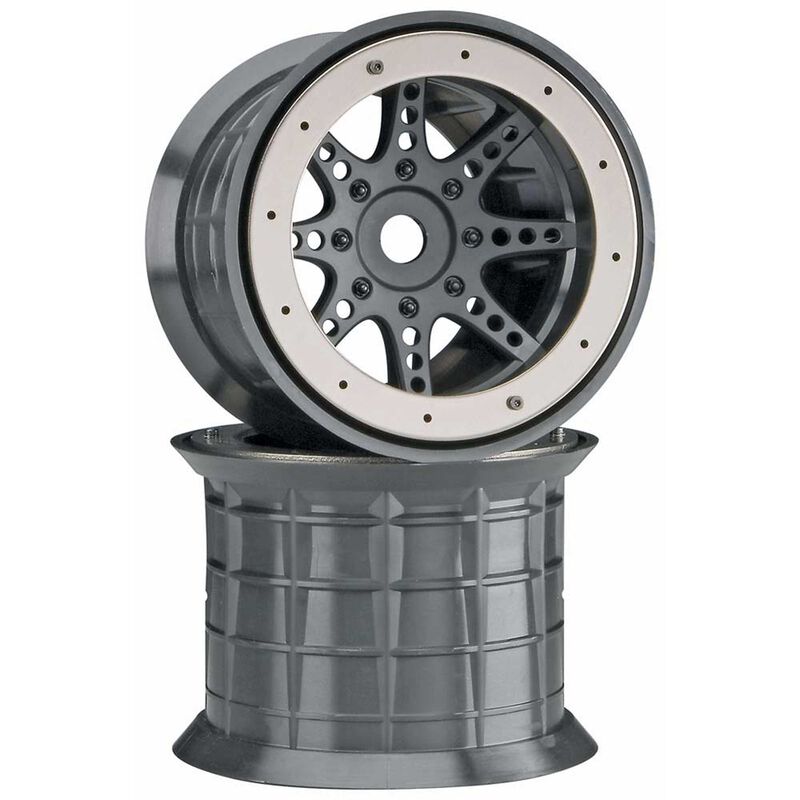 Axial 1/8 Oversize 8-Spoke 3.8 Beadlock Wheels, 17mm Hex, Black (2 ...