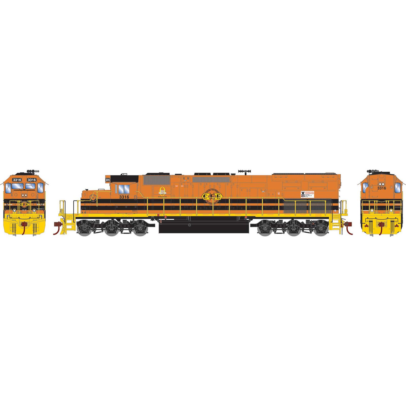 Athearn HO SD40T-2 Locomotive with DCC & Sound, CFE #3316 | Horizon Hobby