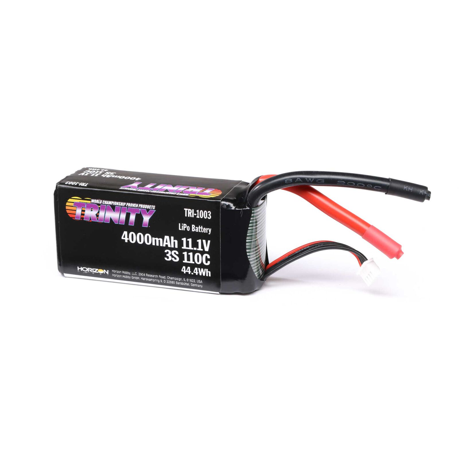 Trinity/Epic 11.1V 4000mAh 3S 110C Drag Racing LiPo Battery | Horizon Hobby
