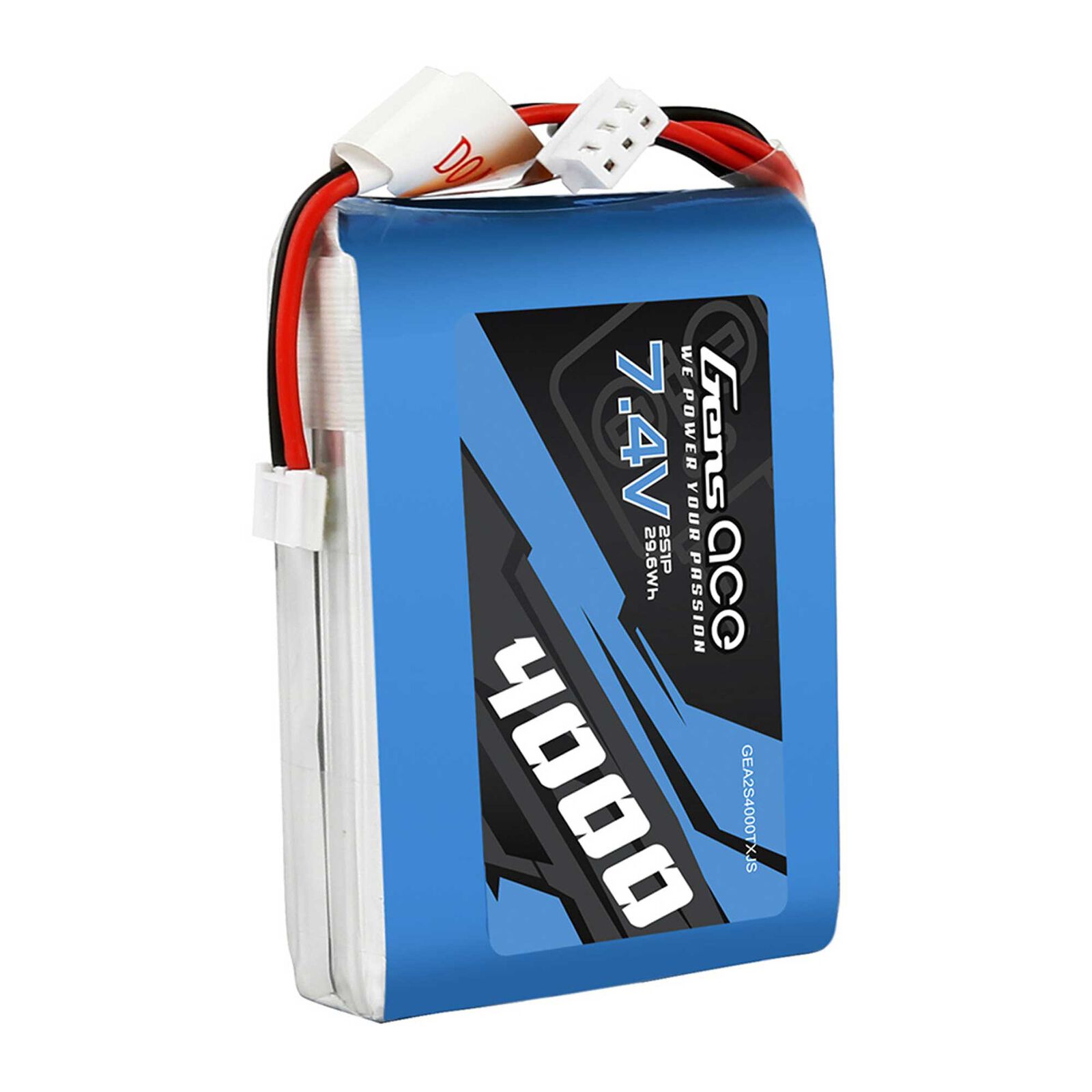 Gens ace 7.4V 4000mAh 2S Transmitter LiPo Battery: JST-EHR (DX9, DX8 ...
