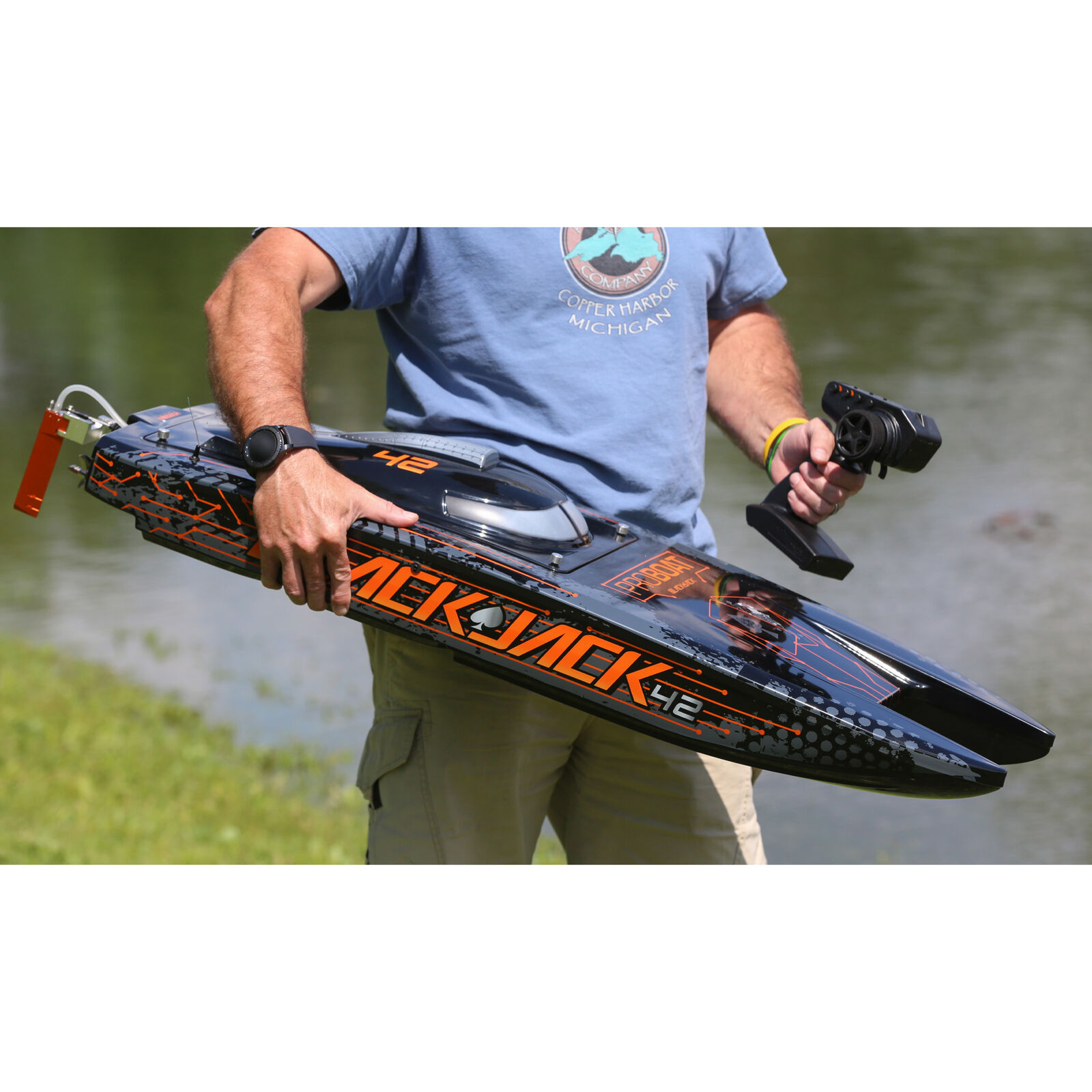 Pro Boat Blackjack 42" 8S Brushless Catamaran RTR: Black/Orange ...