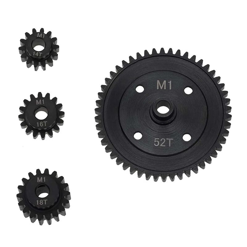 Integy HD Steel 14+16+18+52T Gear Set M1 Pitch for ARRMA 1/8 Scale ...